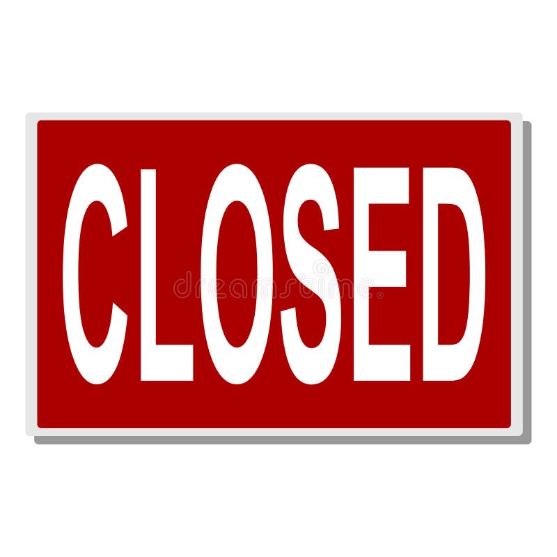 Red closed label vector stock vector. Illustration of graphic - 211166254