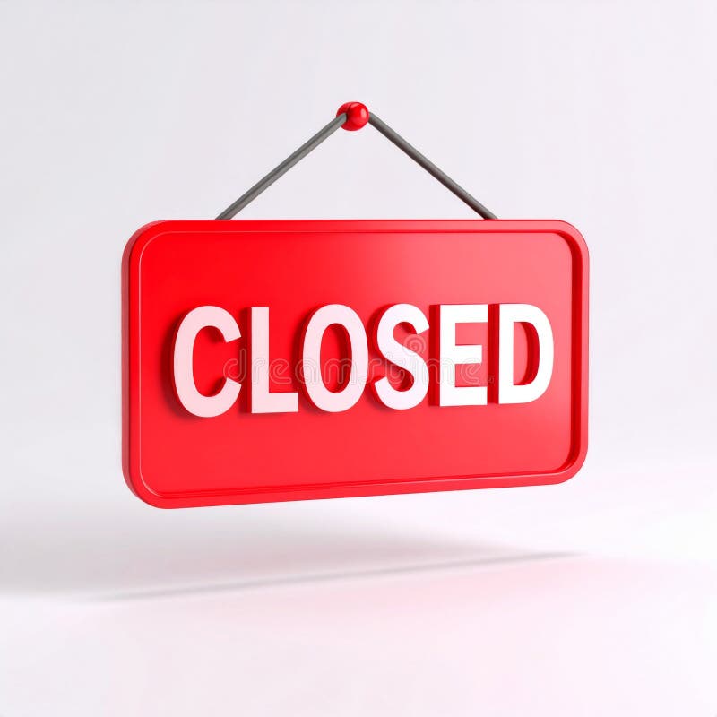 Closed Sign Over Red Background in Shop Window Stock Photo - Image of ...
