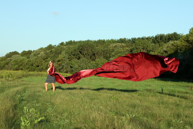 Red cloth stock photo. Image of long, meadow, nature - 20961372