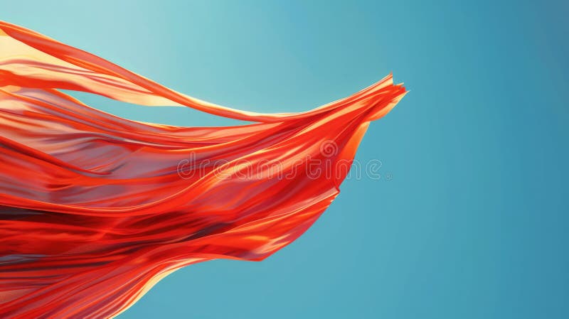 Red Cloth Blowing in the Wind Against a Blue Sky. Perfect for ...