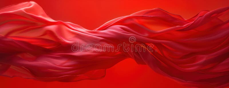 Red Cloth Blowing in Wind on Red Background Stock Illustration ...