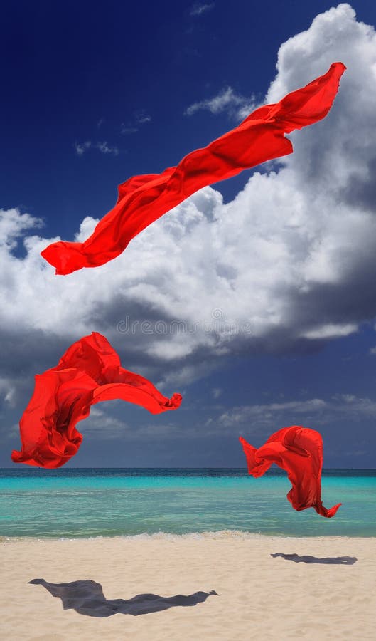 Red cloth dancing stock photo. Image of clouds, cloth - 12719658