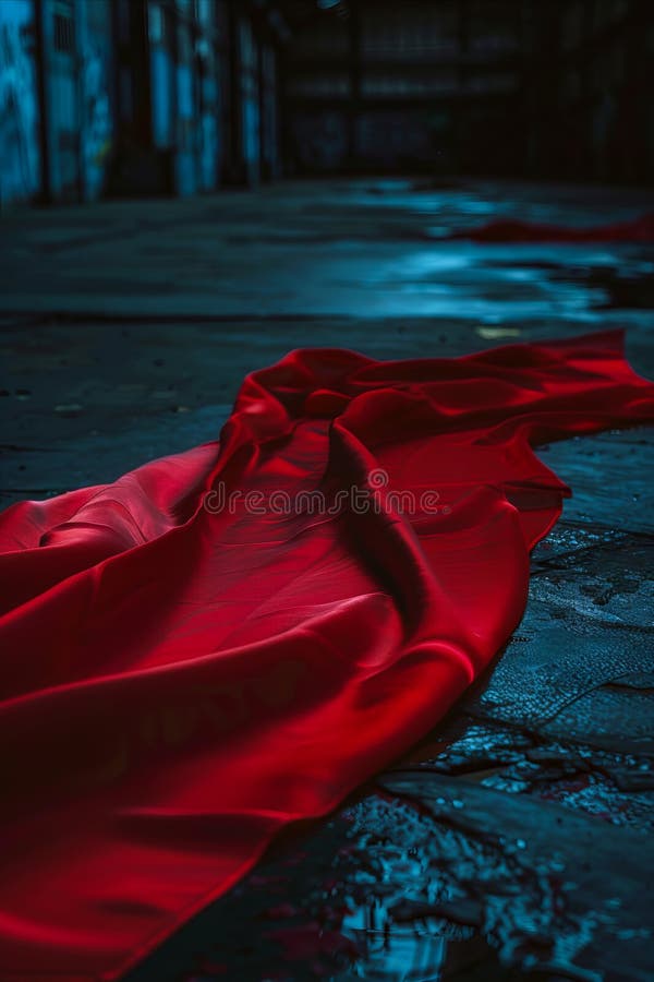 Red Cloth on the Ground in an Abandoned Building Stock Photo - Image of ...