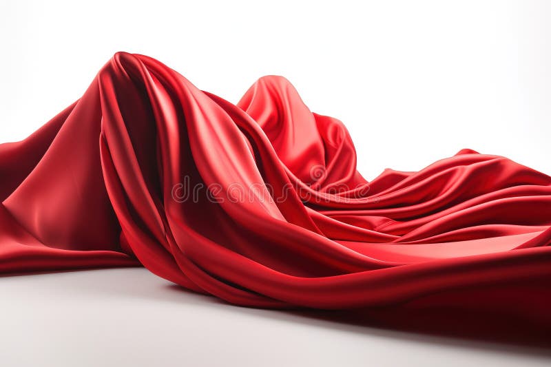 A Red Cloth is Laying on the Floor with a White Background in the ...