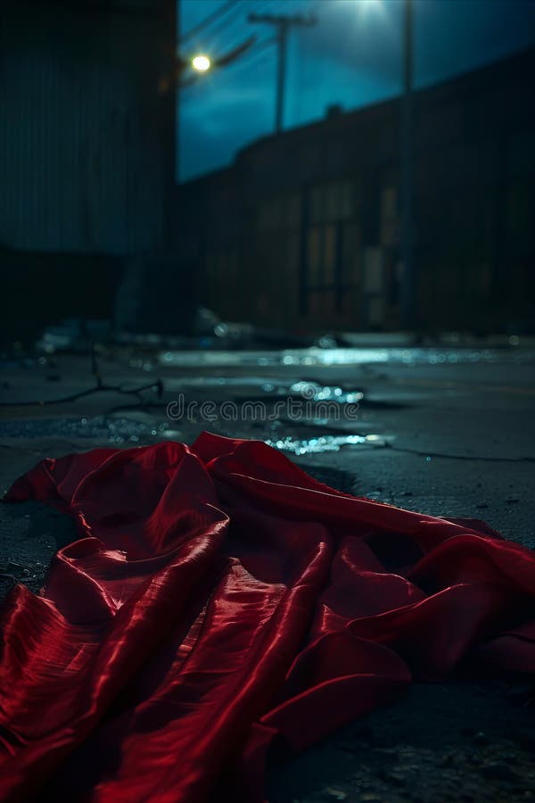 A Red Cloth Lying on the Ground in an Urban Area Stock Photo - Image of ...