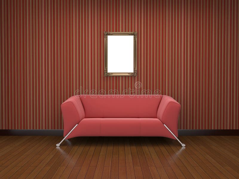 Red cloth sofa stock illustration. Illustration of furnishings - 46911346