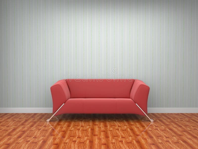 Red cloth sofa stock illustration. Illustration of wood - 46911697