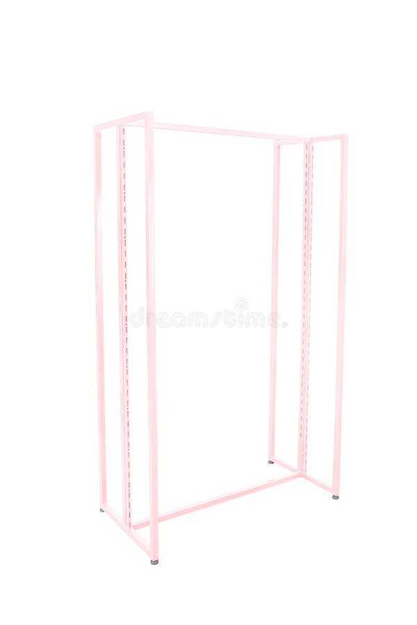 Red Clothing Rack Isolated on White Stock Photo - Image of side, hook ...