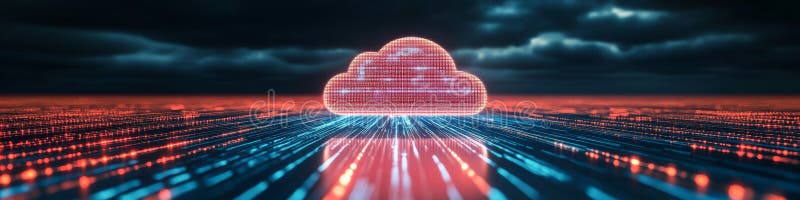 Red Cloud Computing, Big Data Transfer, Information Technology. Digital ...