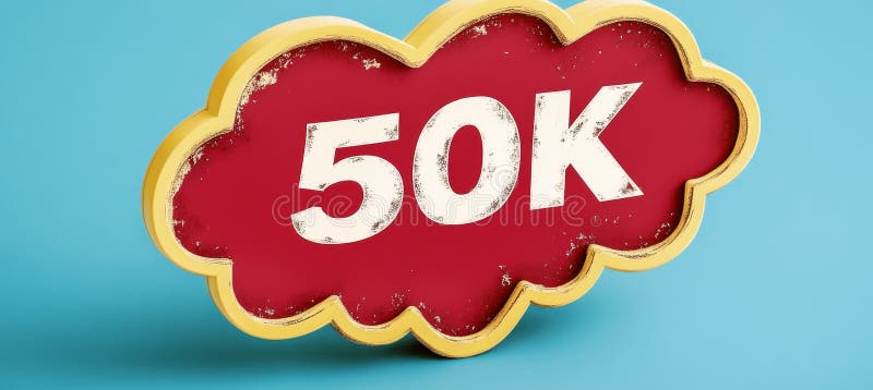Red Cloud with 50K Text, Celebrating 50000 Followers or Subscribers ...