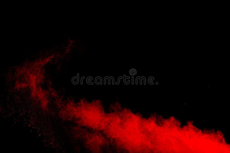 A Red Cloud of Powder on Black Background Stock Photo - Image of ...