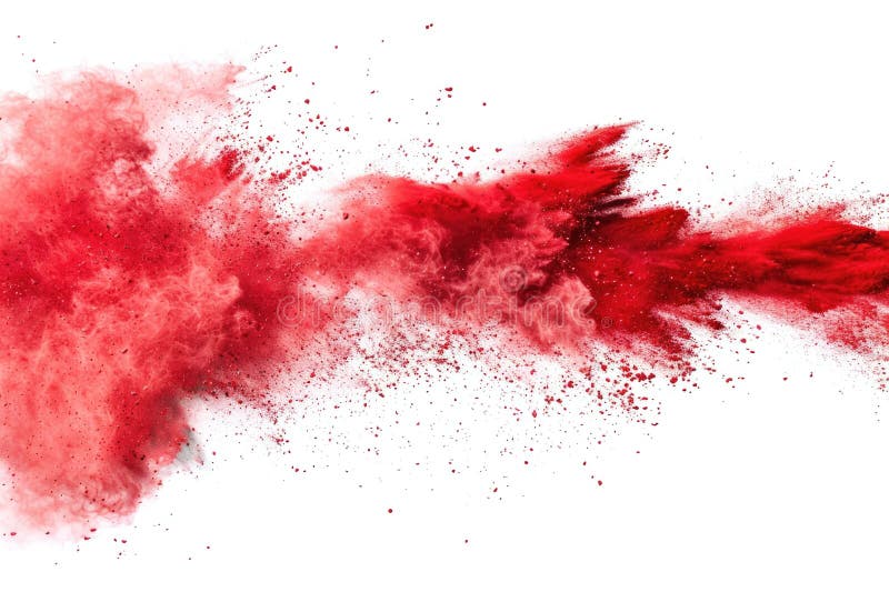 A Red Cloud of Powder is Suspended in Mid-air, Creating a Dramatic and ...