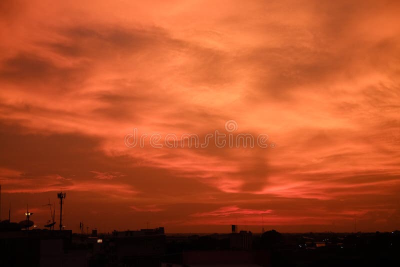 Red cloud. stock image. Image of landscape, beautiful - 127400953