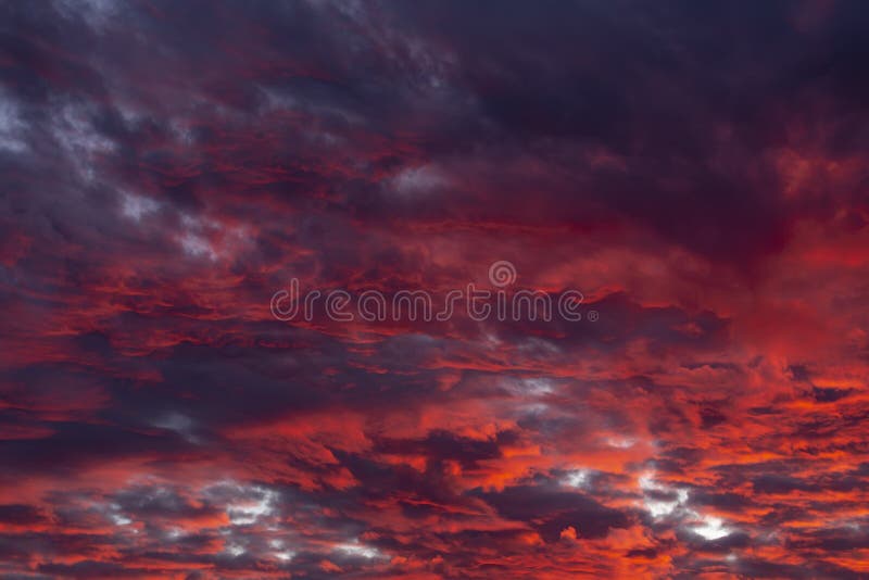 Dramatic Red clouds stock image. Image of sunrise, nature - 168042937