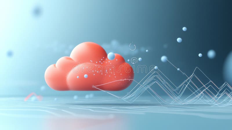 Red Clouds Set Against a Blue Background Embody the Concept of Cloud ...