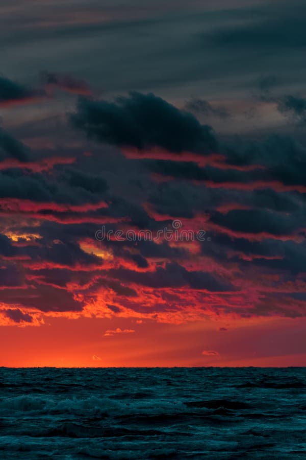 Red cloudy sunset sky stock photo. Image of twilight - 88166460