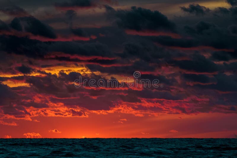 Red cloudy sunset sky stock photo. Image of scene, beach - 88166496