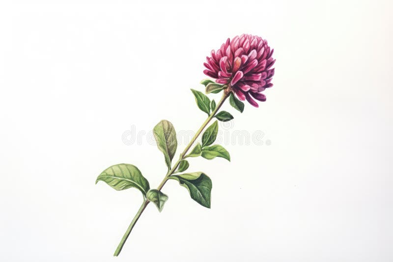 Red Clover on White Background. Generative AI Stock Illustration ...