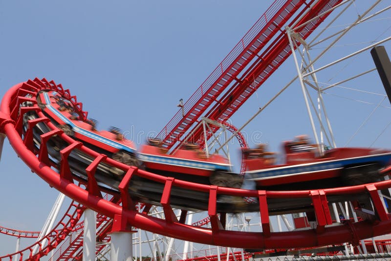 Red Coaster Flashing stock image. Image of fair, coaster - 2975453