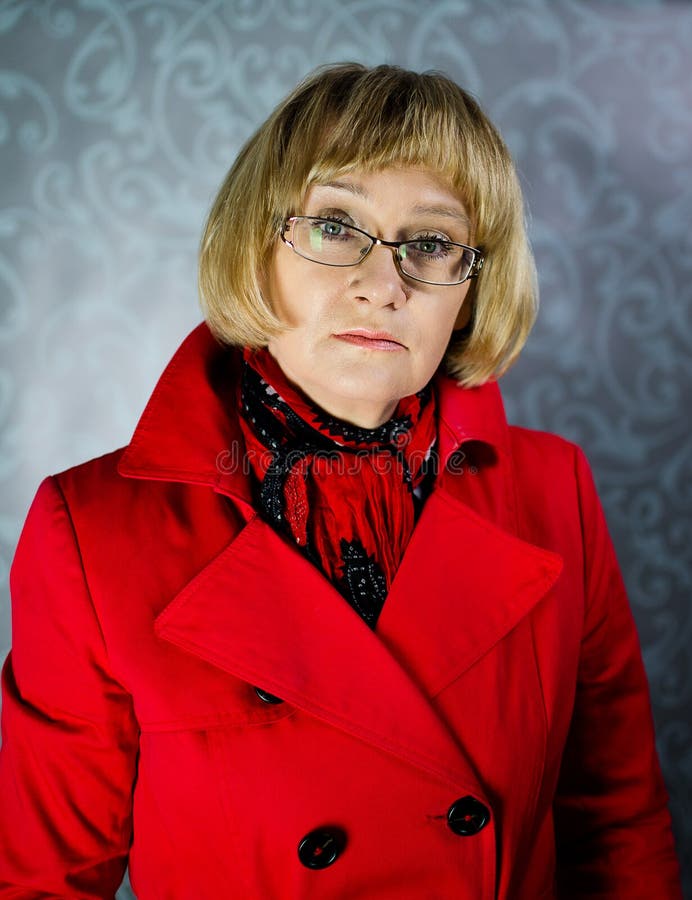 Red coat stock image. Image of aged, pretty, jacket, retirement - 24500919
