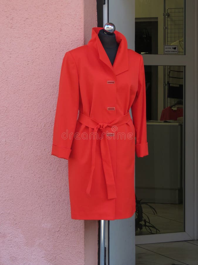 Red coat on display stock image. Image of display, fashion - 92072879