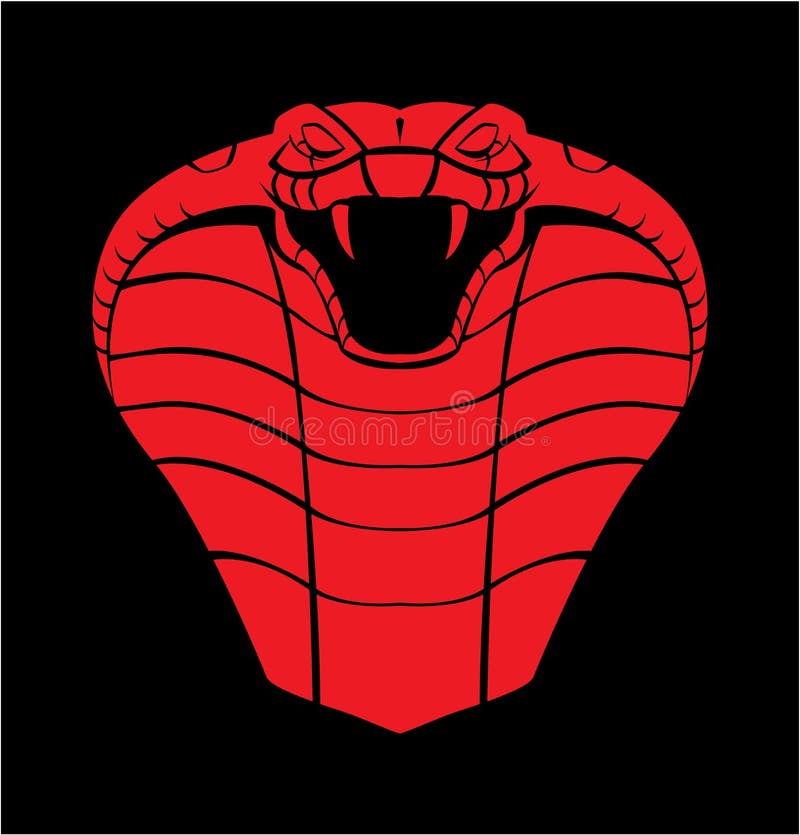Red Cobra Head on a Black Background Illustration Design Stock ...