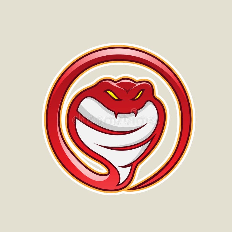 Red Cobra Snake Cartoon Icon Vector Illustration Stock Vector ...