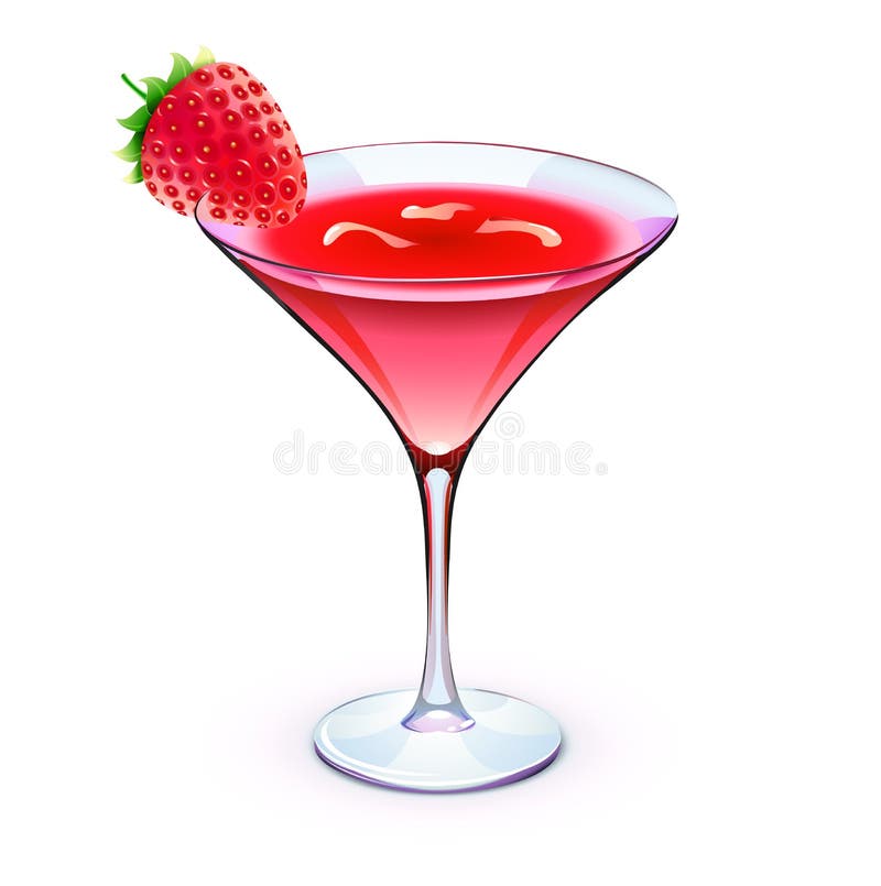 Red cocktail stock vector. Illustration of cherry, birthday - 21525459