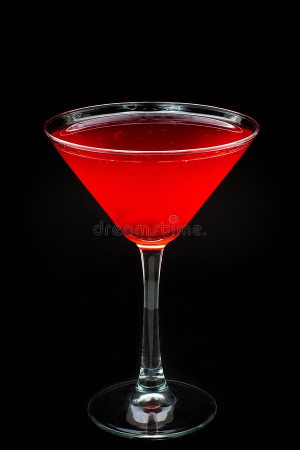 Red Cocktail on Black Background Stock Photo - Image of drink, alcohol ...