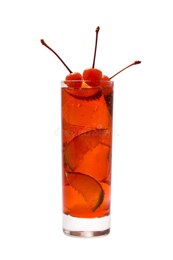 Red cocktail with Cherry stock photo. Image of decoration - 16867926