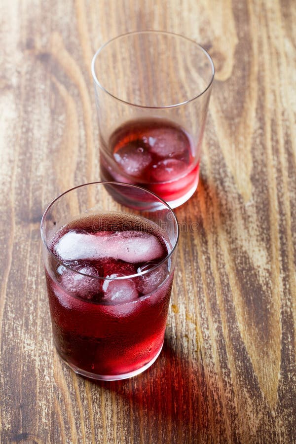 Red cocktail stock photo. Image of glass, water, dinnerware - 59399192