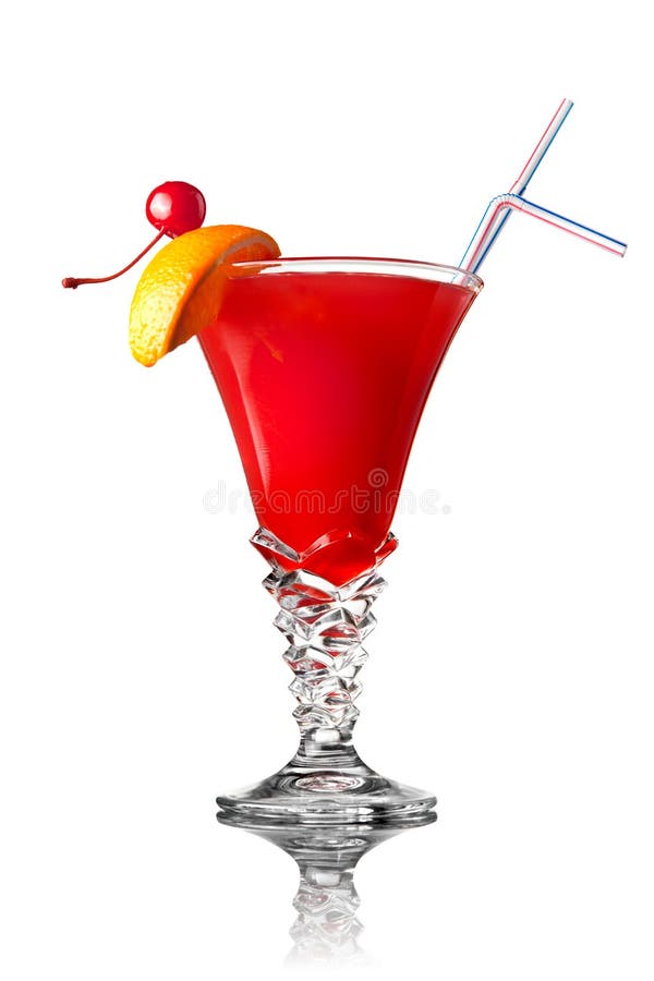 Red Cocktail Isolated on White Stock Image - Image of drink, party ...