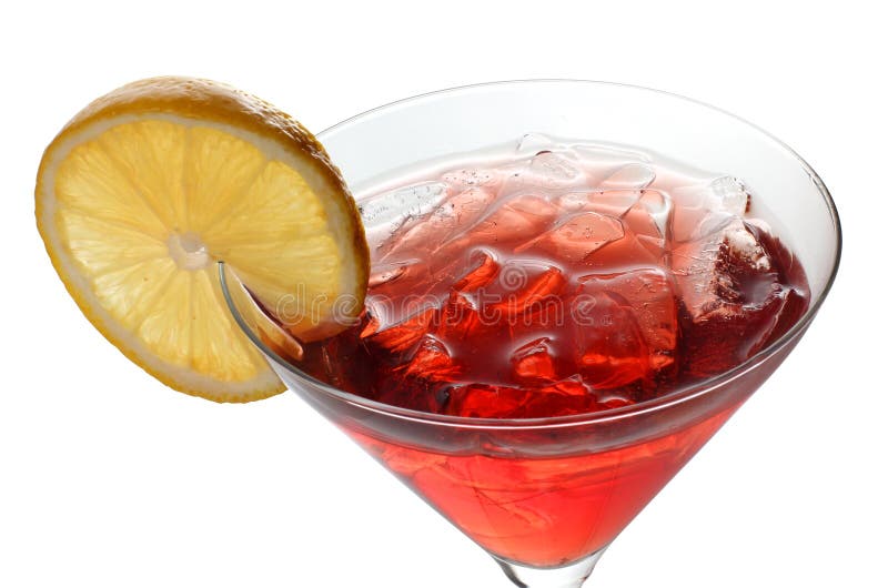 Red cocktail and lemon stock photo. Image of juice, drink - 23591692