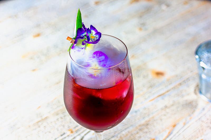 Red Cocktail with Sparkling Wine Aperol Whiskey Juice Bar Stock Photo ...