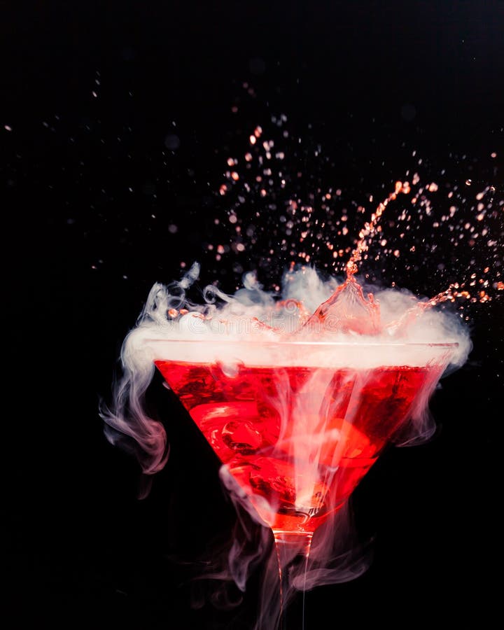 Red cocktail with splash stock image. Image of abstract - 34511389