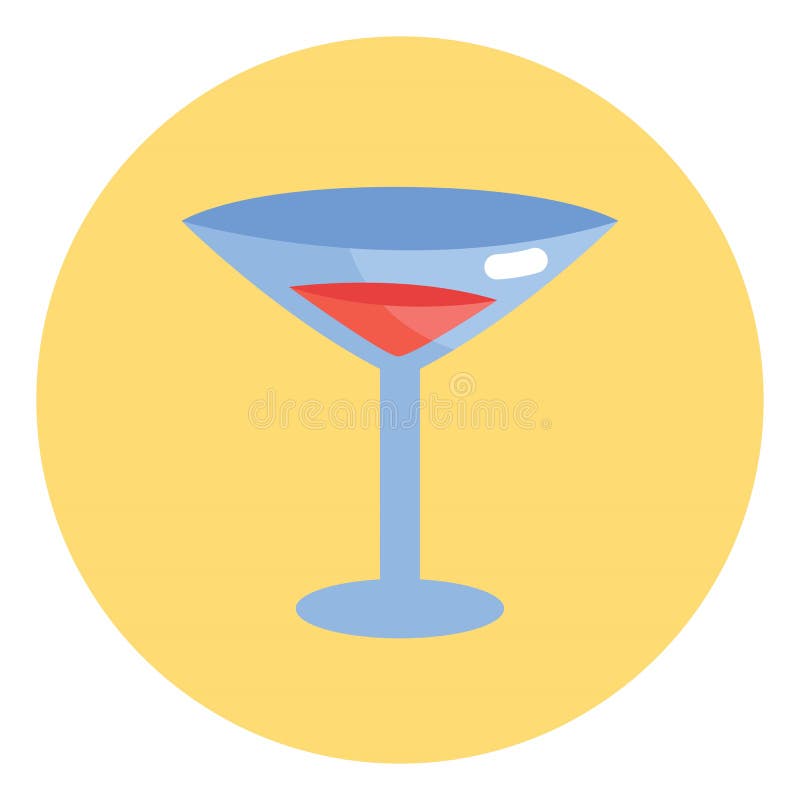 Red Coctail in Tall Glass, Icon Stock Vector - Illustration of coctail ...