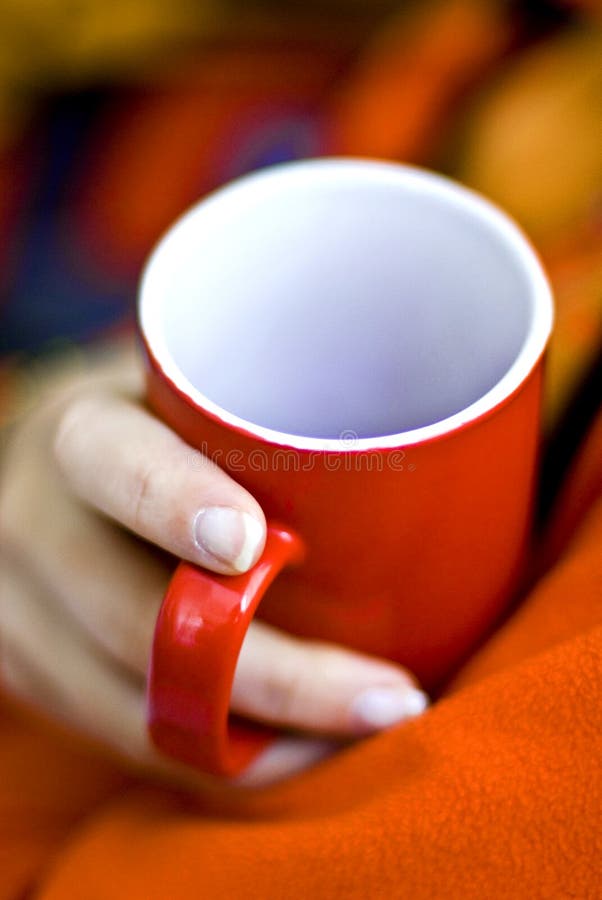 Red coffee cup stock image. Image of manicure, holding - 3827857