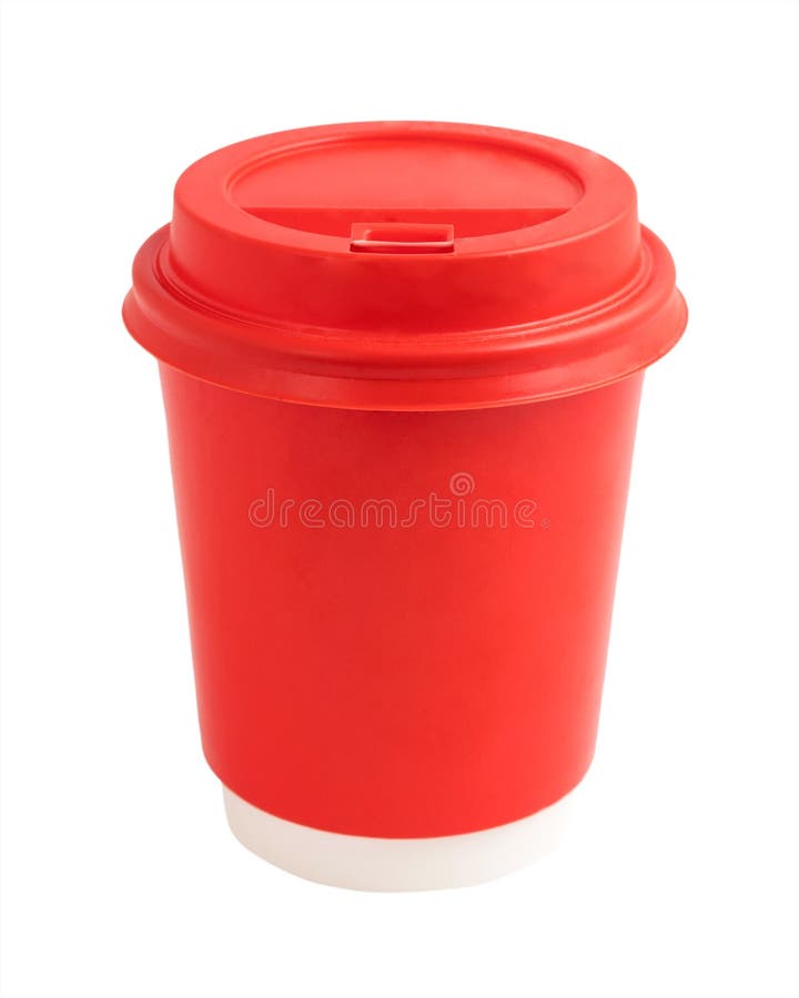 Red Coffee Cup Isolated on a White Background Stock Image - Image of ...