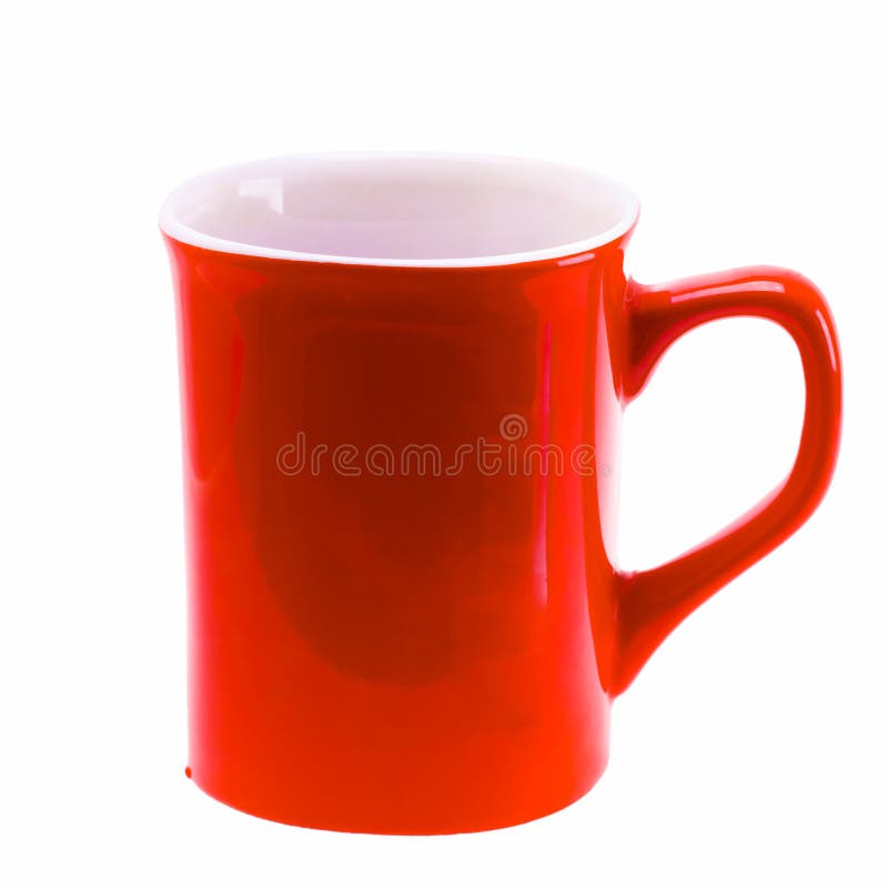 Red Coffee Cup Mug Isolated on White Background Stock Image - Image of ...