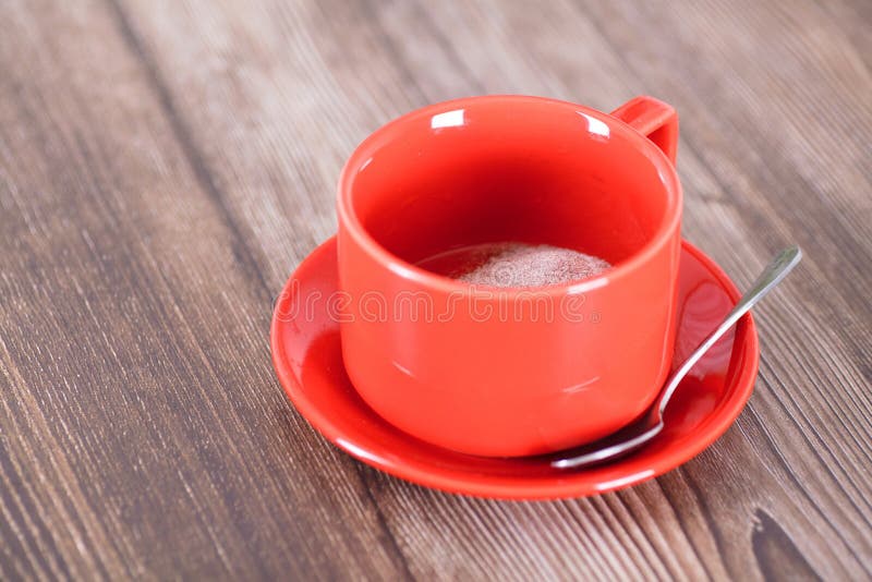 Red Coffee Cup and Coffee Powder Inside Stock Image - Image of code ...