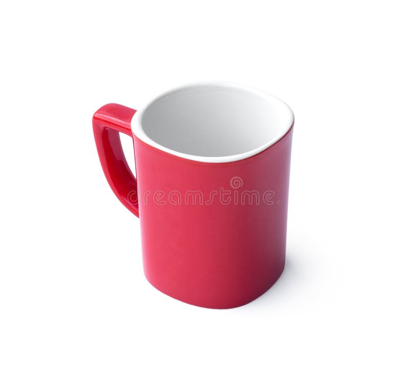 Red Coffee Cup with Simple Design Isolated on White Background Stock ...