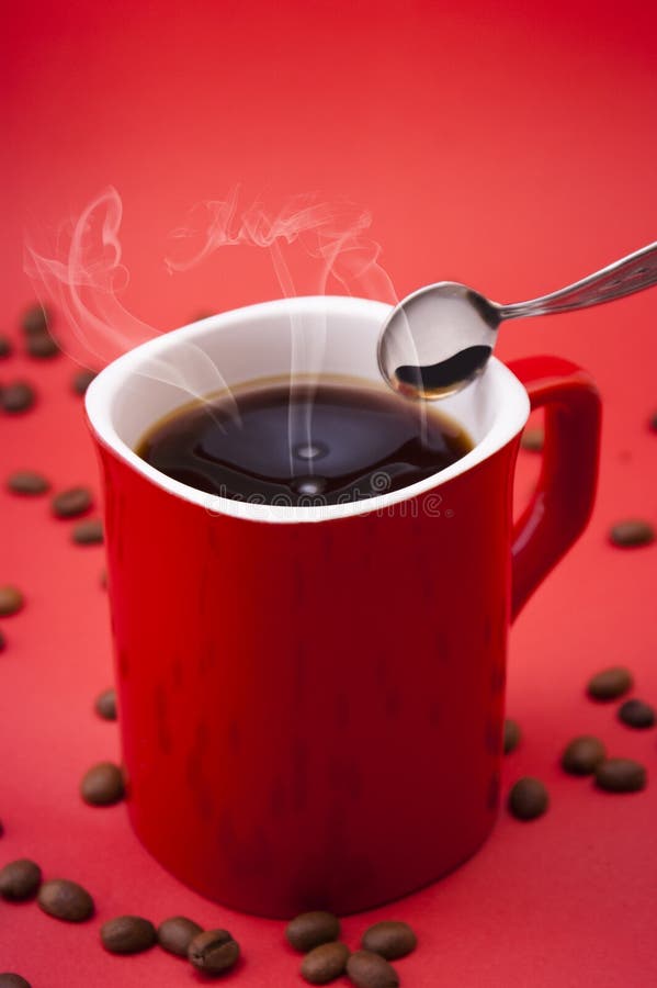 Red coffee cup stock photo. Image of black, espresso - 38672976