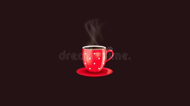 Red Coffee Cup with Steam on Dark Background Stock Video - Video of ...