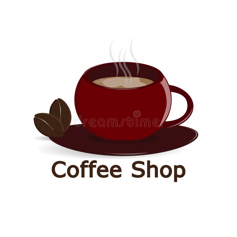 Red Coffee Cup and Coffee Text , Icon Design Stock Vector ...