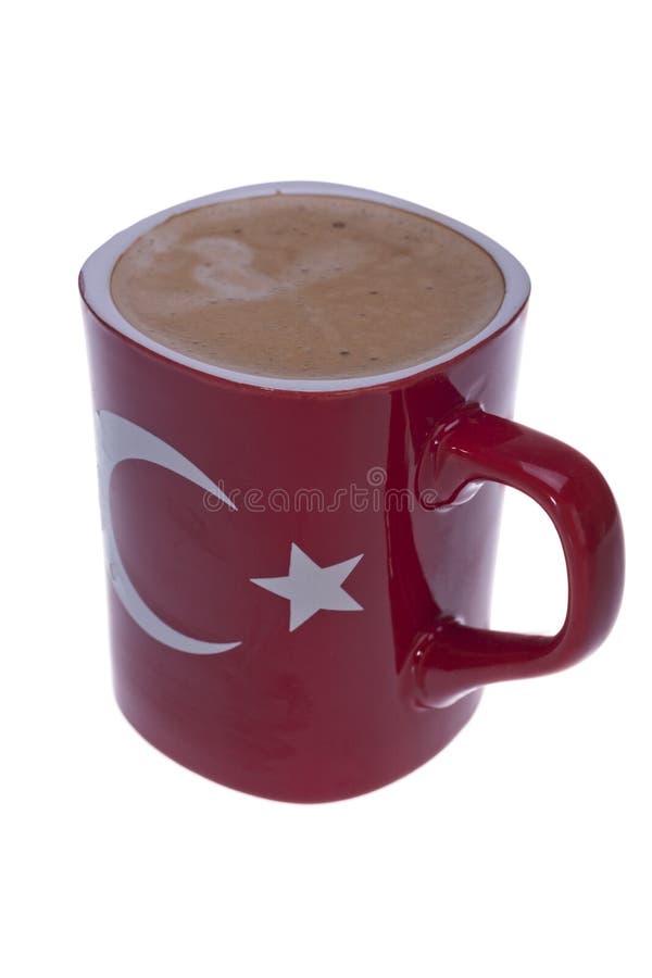 Red Coffee Cup with the Turkish Flag from Istanbul Stock Image - Image ...