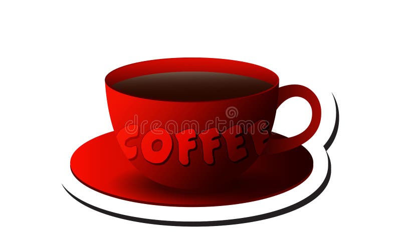 Red coffee cup vector logo stock vector. Illustration of morning ...