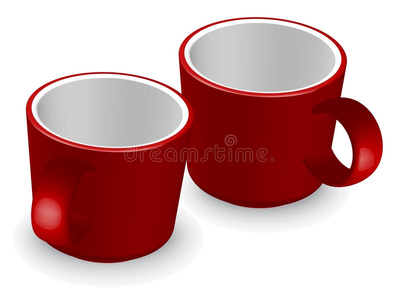 Red coffee cups stock vector. Illustration of container - 10460135