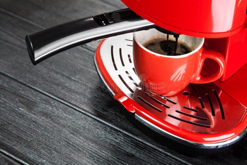 Red coffee machine stock photo. Image of automatic, service - 58072558