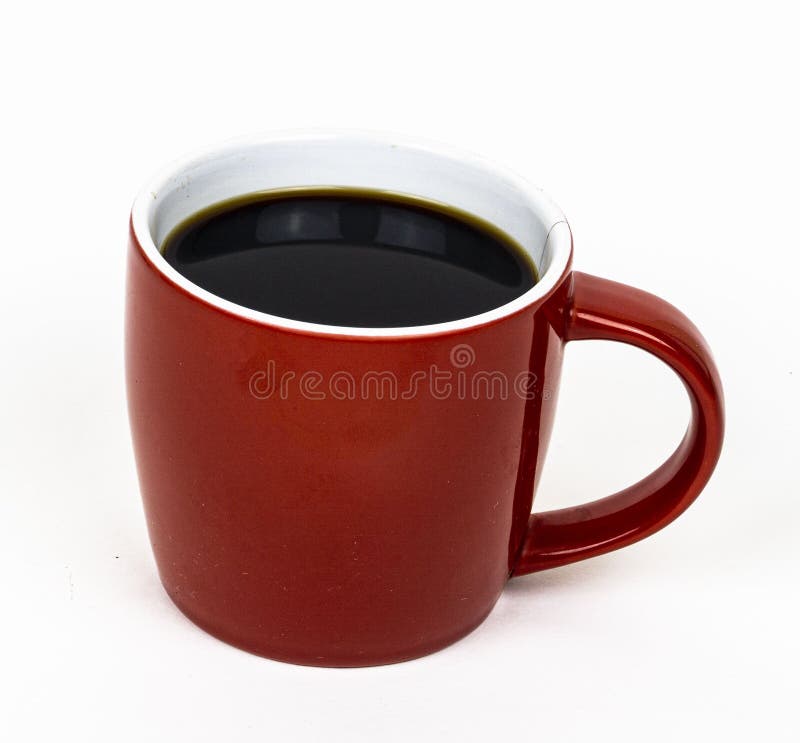 Red Coffee Mug Isolated on White Stock Image - Image of ceramic, break ...