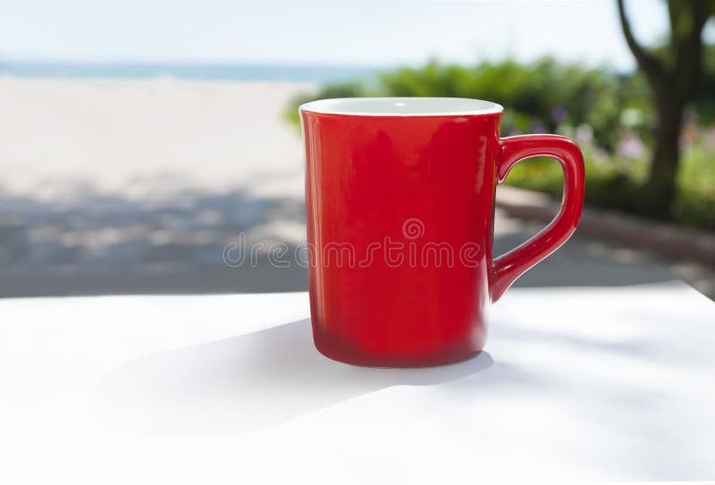 Red coffee mug stock photo. Image of pastoral, beverage - 50795562